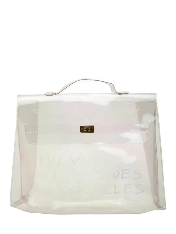 Hermès 2000-2010 Vinyl Souvenir De L Exposition Kelly Handbag - White
