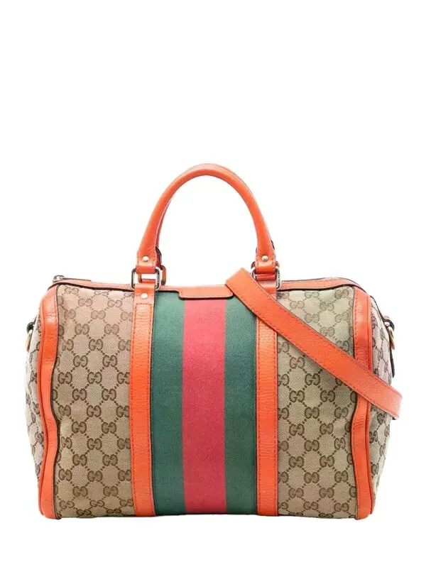 Gucci Gg Canvas Web Joy Boston Bag Satchel - Neutrals