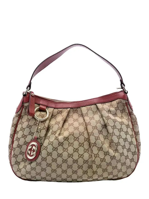 Gucci Gg Canvas Sukey Shoulder Bag - Red