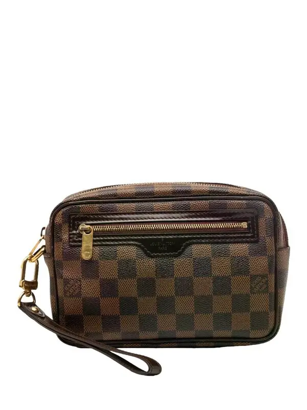LOUIS VUITTON 2011 Damier Ebene Pochette Billets Macao Clutch - Brown