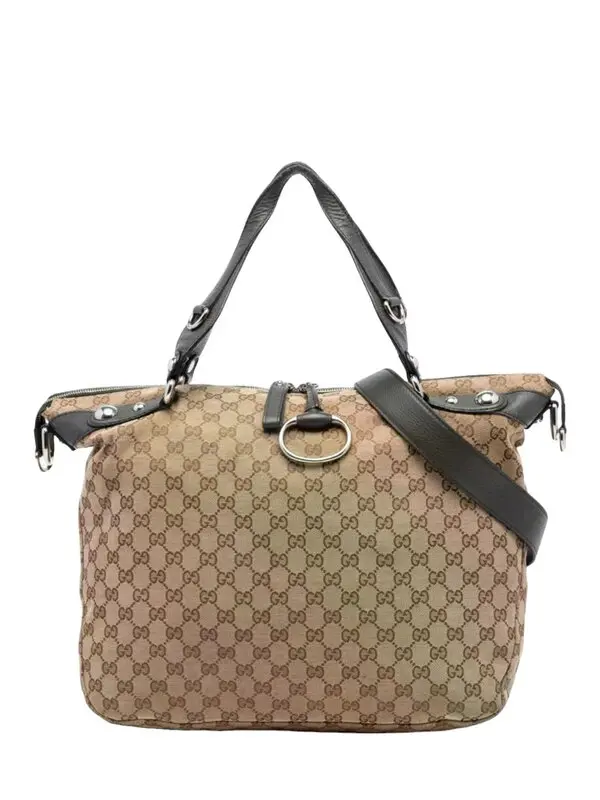 Gucci Gg Canvas Icon Bit Satchel - Grey