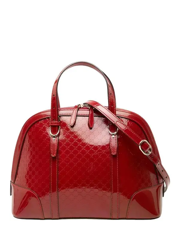 Gucci Microssima Patent Dome Satchel - Red