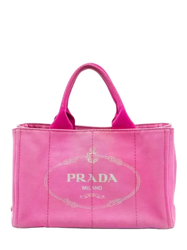 Prada Canvas Canapa Logo Satchel - Pink
