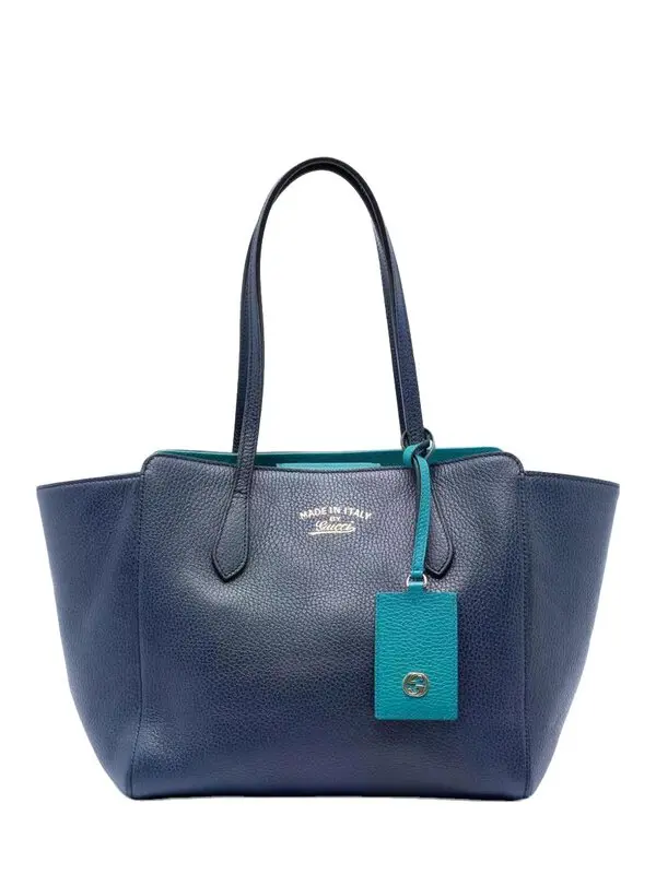 Gucci Calfskin Swing Tote Bag - Blue