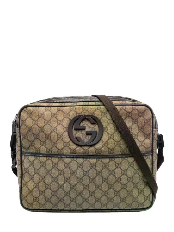 Gucci Gg Supreme Interlocking G Crossbody Bag - Neutrals