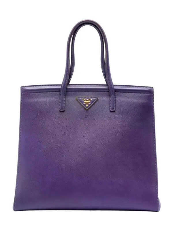 Prada Saffiano Lux Parabole Satchel - Purple