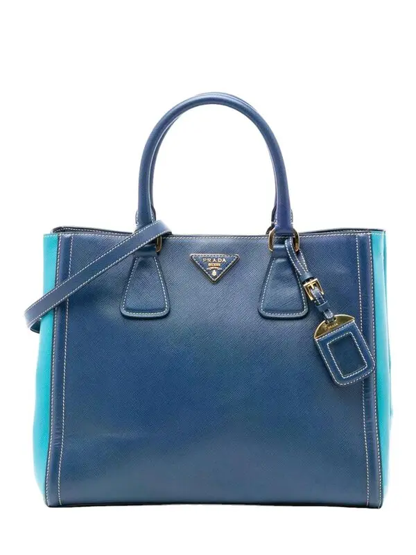 Prada Saffiano Lux Galleria Satchel - Blue