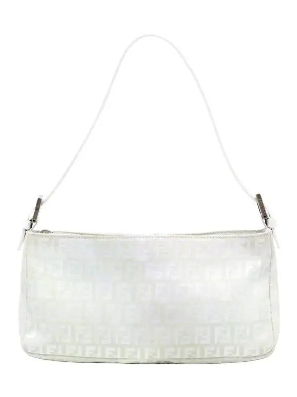 Fendi Zucchino Canvas Pochette - White