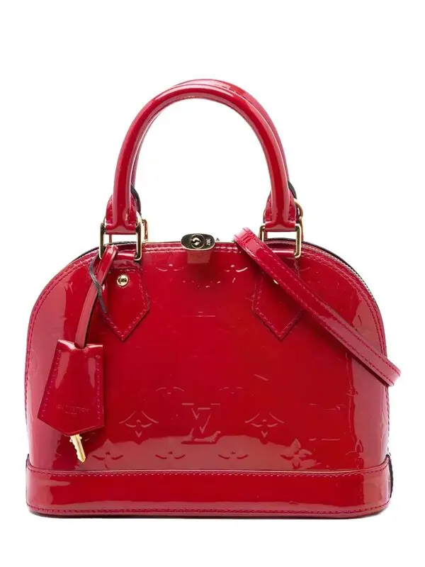 LOUIS VUITTON 2013 Monogram Vernis Alma Bb Satchel - Red