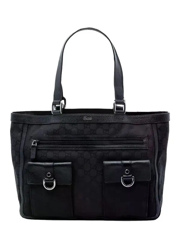 Gucci Gg Nylon Abbey D-ring Pocket Tote Bag - Black