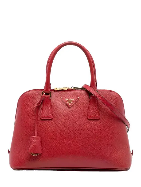 Prada Medium Saffiano Lux Promenade Satchel - Red