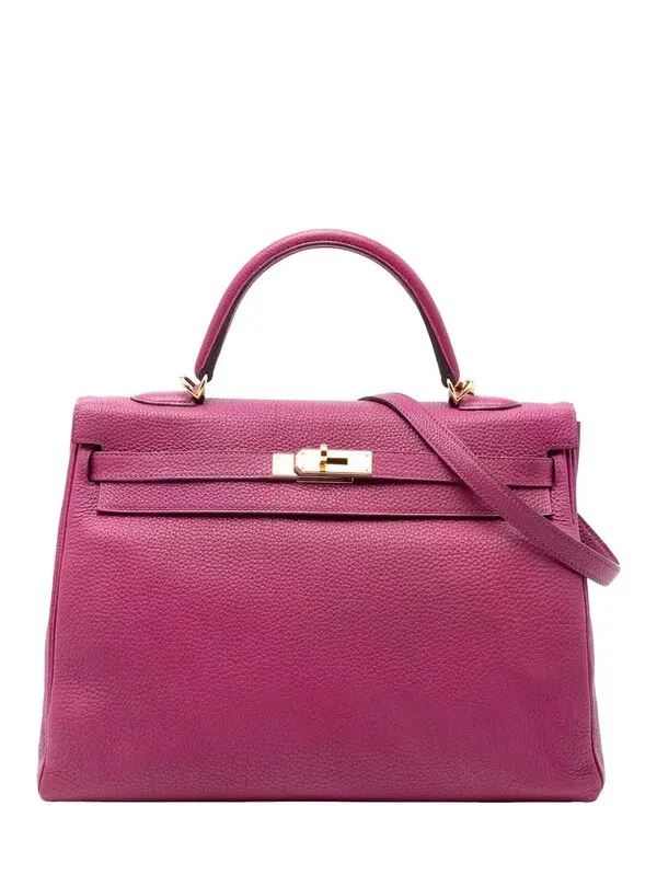 Hermès 2012 Togo Kelly Ii Retourne 35 Satchel - Purple