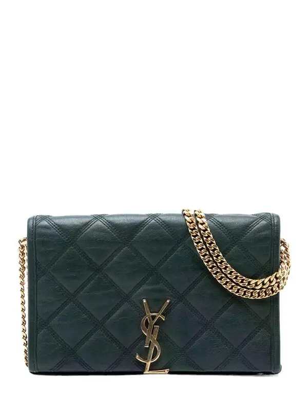 Saint Laurent Becky Chain Wallet - Green