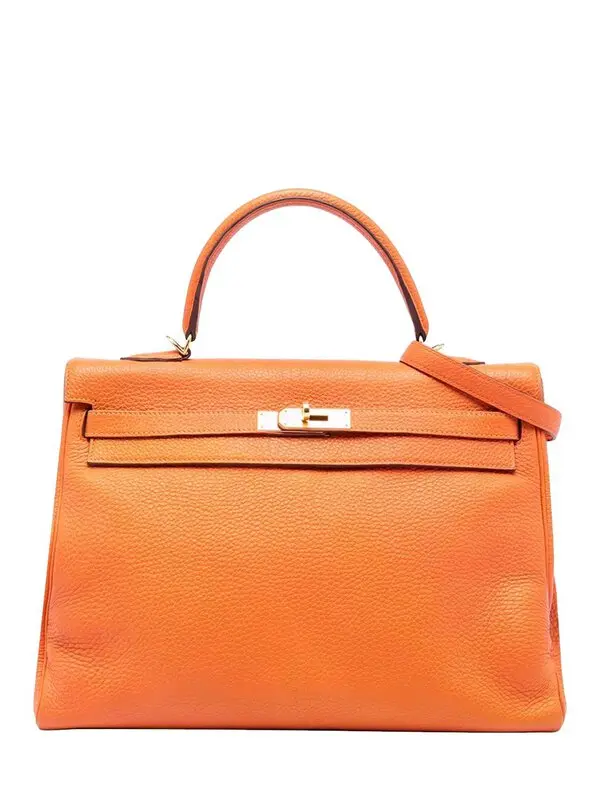 Hermès 2010 Togo Kelly Ii Retourne 35 Satchel - Orange