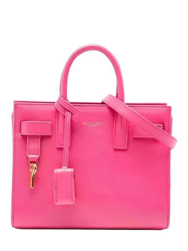 Saint Laurent 2014 Nano Leather Sac De Jour Satchel - Pink