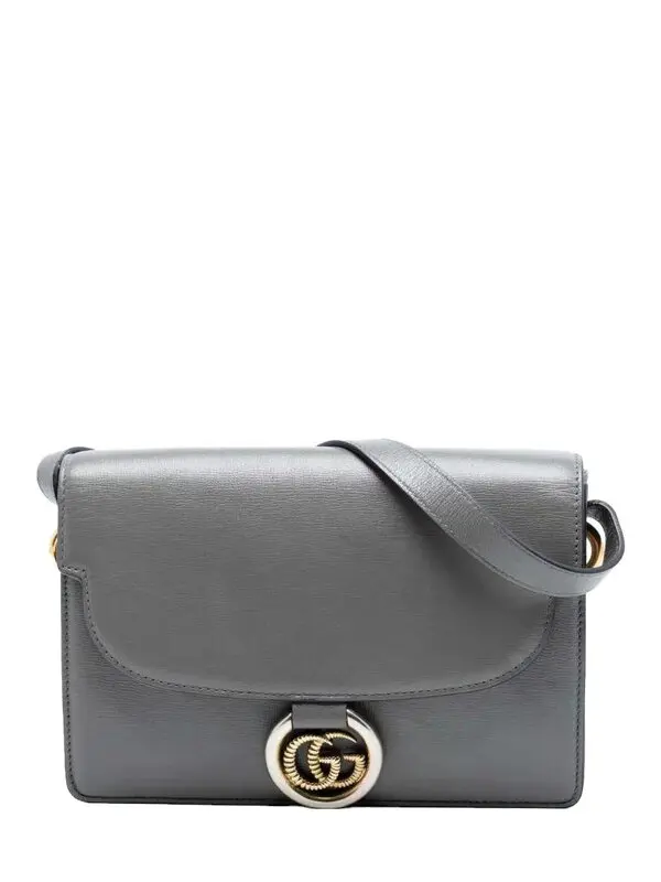 Gucci Textured Calfskin Gg Ring Torchon Crossbody Bag - Grey