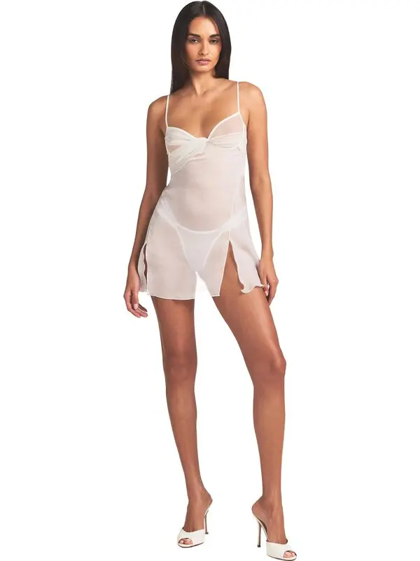 SKIMS Draped Mini Slip Dress - Ivory
