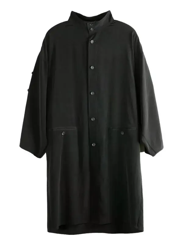 Yohji Yamamoto Buttoned Long-sleeve Coat - Black