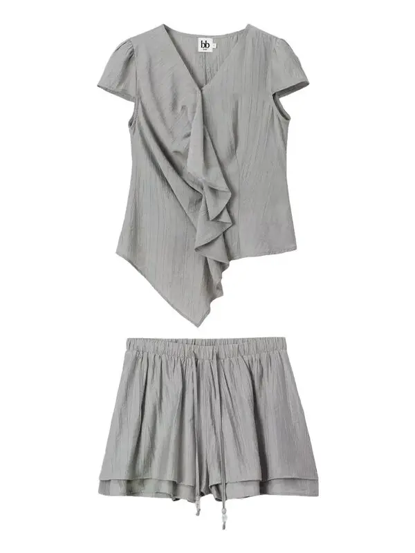 B+AB Ruffled-detail Short Set - Grey