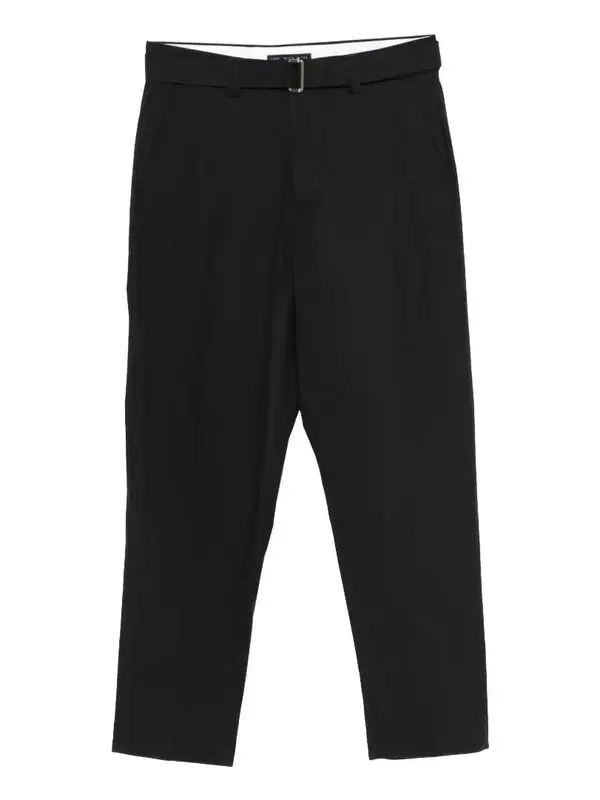 LOW BRAND Belted Trousers - Black