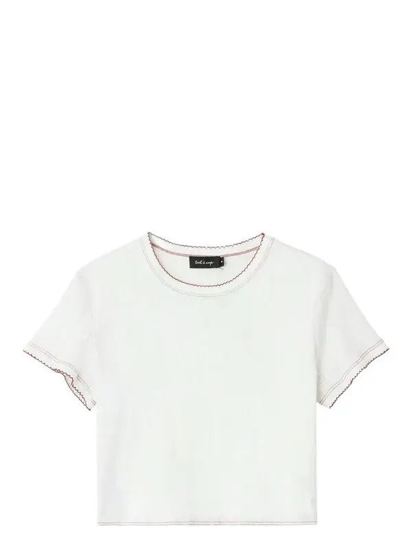TOUT A COUP Contrast-stitch T-shirt - White