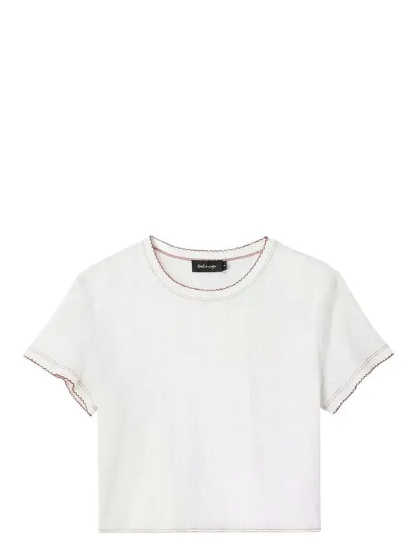 TOUT A COUP Contrast-stitch T-shirt - White