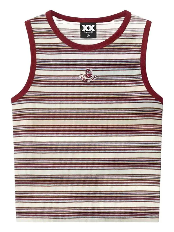 FINGERCROXX Striped Ribbed Tank Top - Neutrals