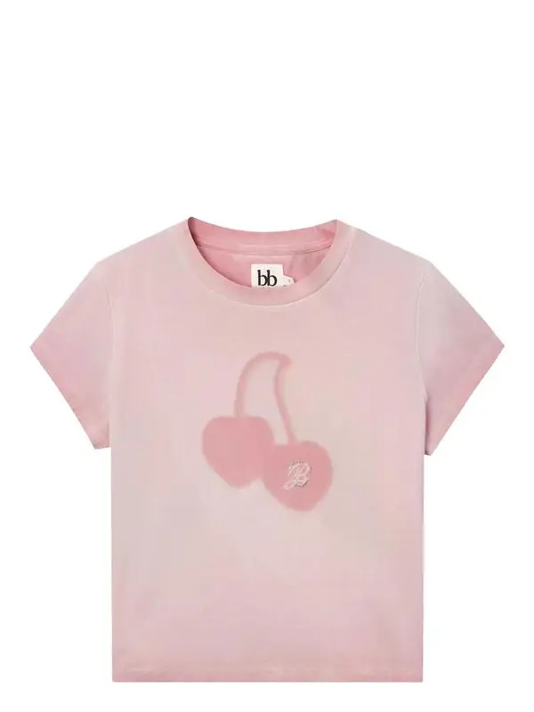 B+AB Cherry-print Embellished T-shirt - Pink