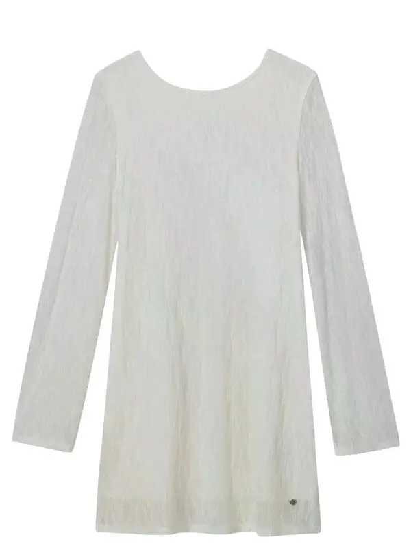 B+AB Lace-textured Long-sleeve Mini Dress - White