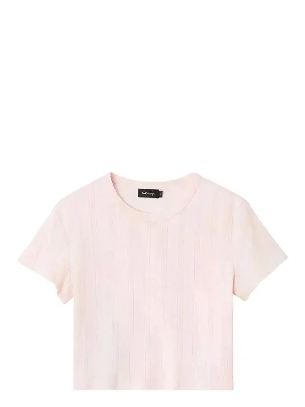 TOUT A COUP Scalloped-trim T-shirt - Pink