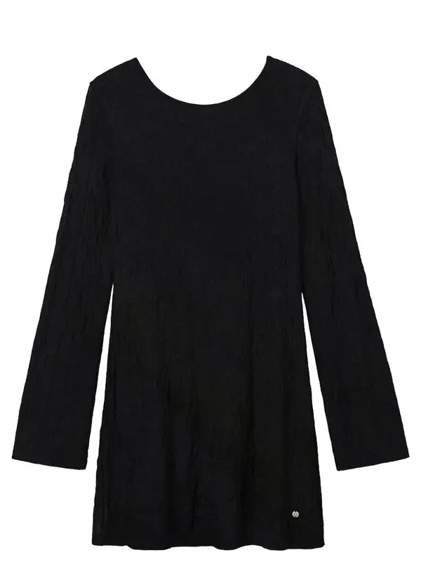 B+AB Crinkled Long-sleeve Mini Dress - Black