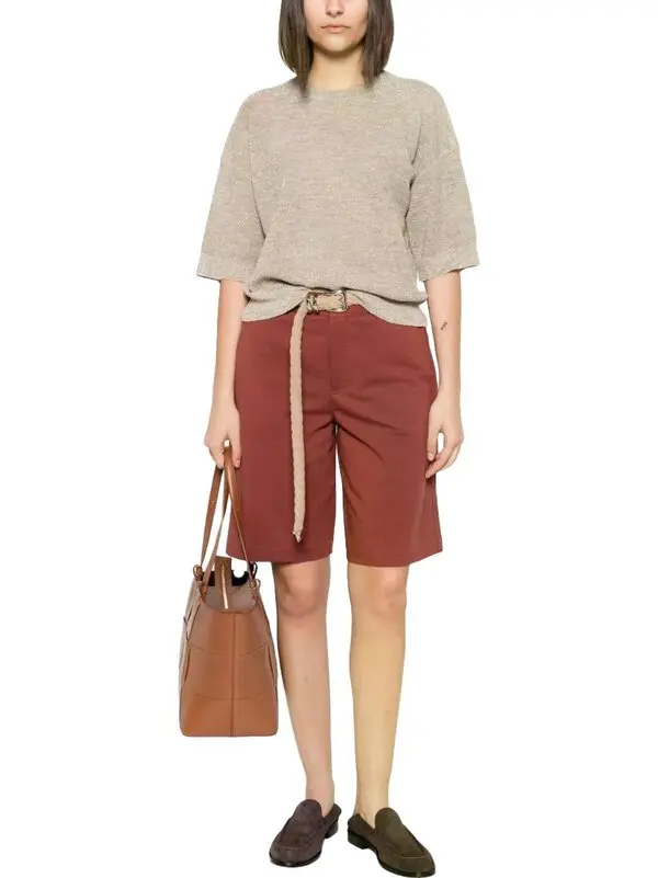 Brunello Cucinelli Fine-knit Short-sleeve T-shirt - Neutrals