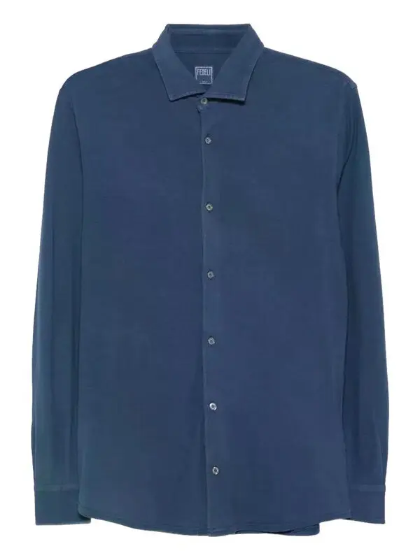 Fedeli Long-sleeve Jersey Shirt - Blue