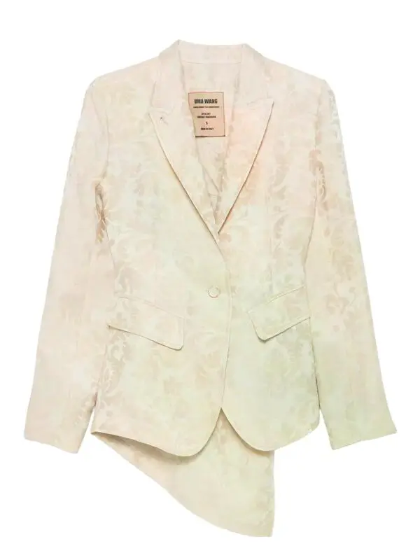 UMA WANG Kylie Asymmetric Damask Blazer - Neutrals