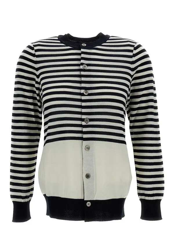 Junya Watanabe Ribbed Crewneck Cardigan - Multicolor