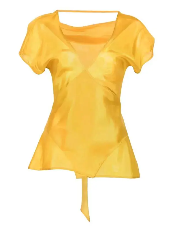 MERCI V-neck Blouse - Yellow