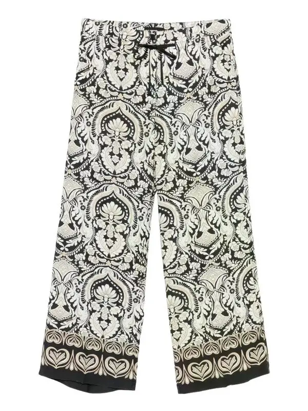 CAMBIO Adrienne Baroque-print Trousers - Black