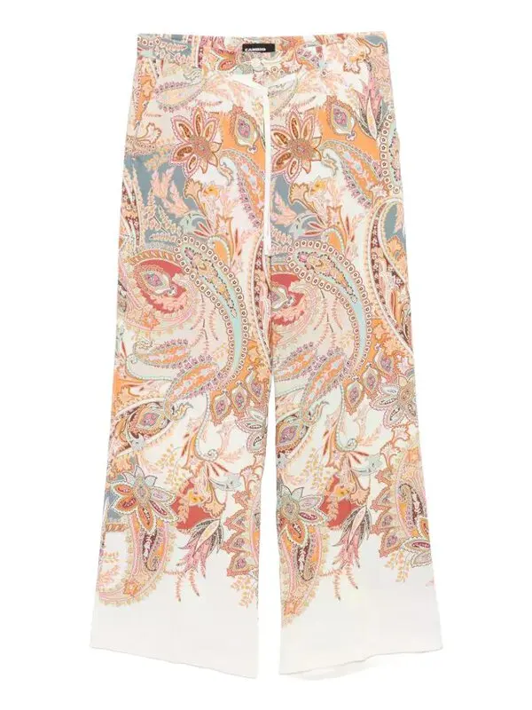 CAMBIO Paisley Print Trousers - Neutrals