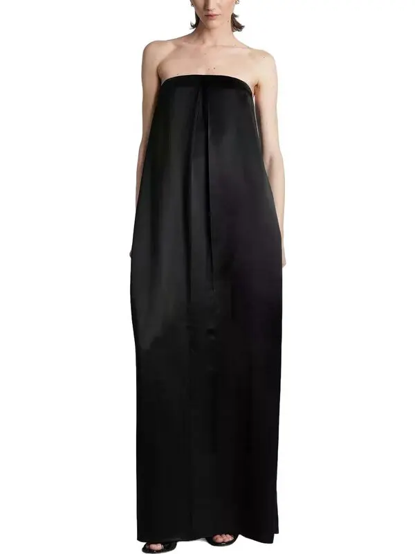 DARKPARK Strapless Pleated Maxi Dress - Black