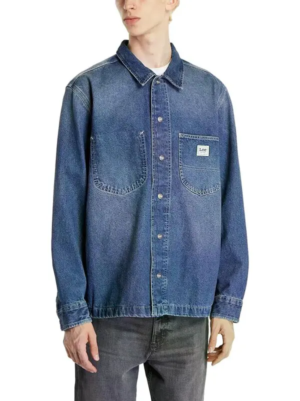 LEEM Faded-wash Denim Jacket - Blue
