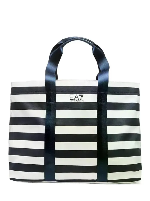 EA7 Large Striped Tote Bag - Blue