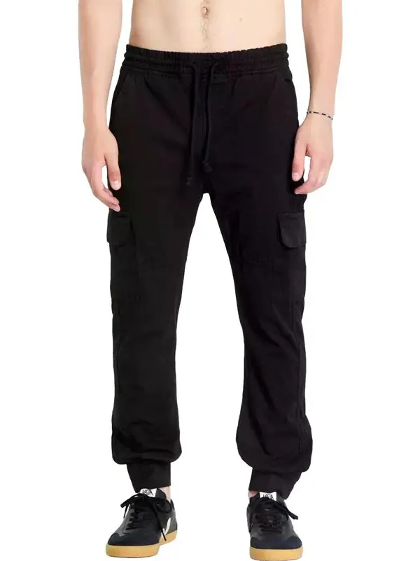 URBAN CLASSICS Drawstring-waist Cargo Track Pants - Black