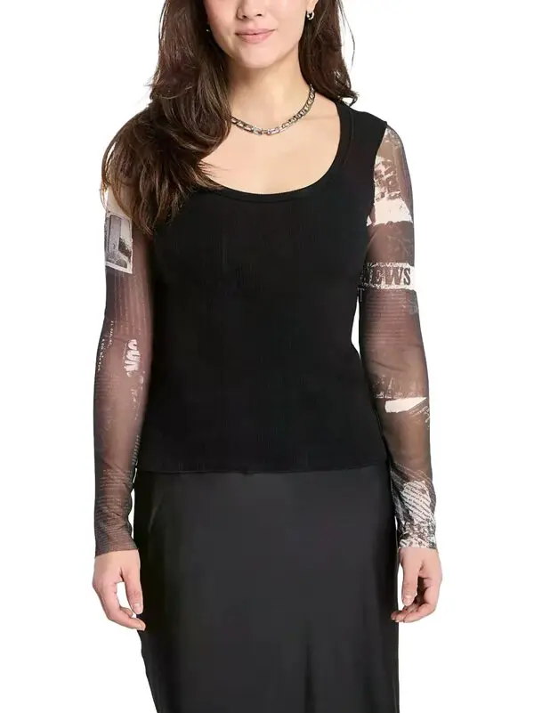 Desigual Lisboa Long Sleeve T-shirt - Black