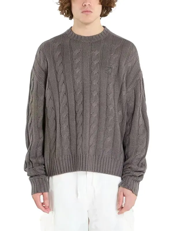 KARL KANI Cable-knit Sweater - Grey