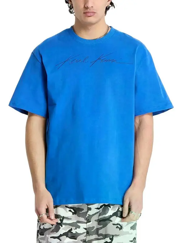 KARL KANI Logo-embroidered T-shirt - Blue