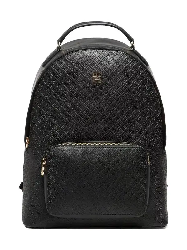 Tommy Hilfiger Monogram Embossed Backpack - Black