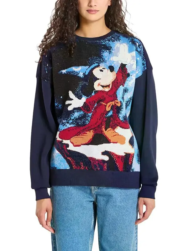 Desigual Mickey Mouse Intarsia-knit Sweater - Blue