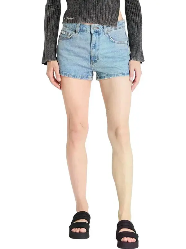 Guess High-rise Denim Shorts - Blue