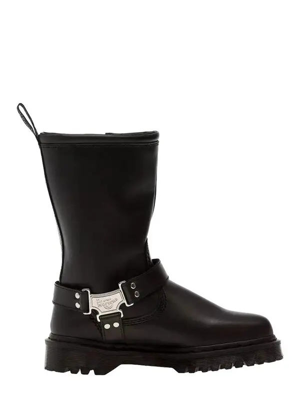 Dr. Martens Aniston Strap Buckle-detail Boots - Black