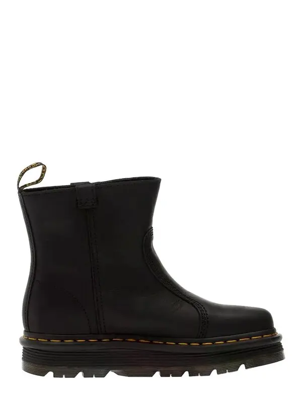Dr. Martens Zebzag Contrast-stitch Leather Boots - Black